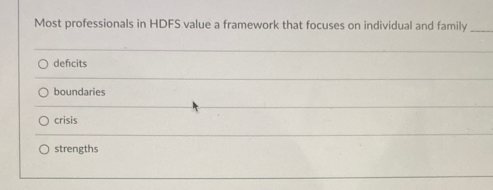 Solved Most professionals in HDFS value a framework that | Chegg.com