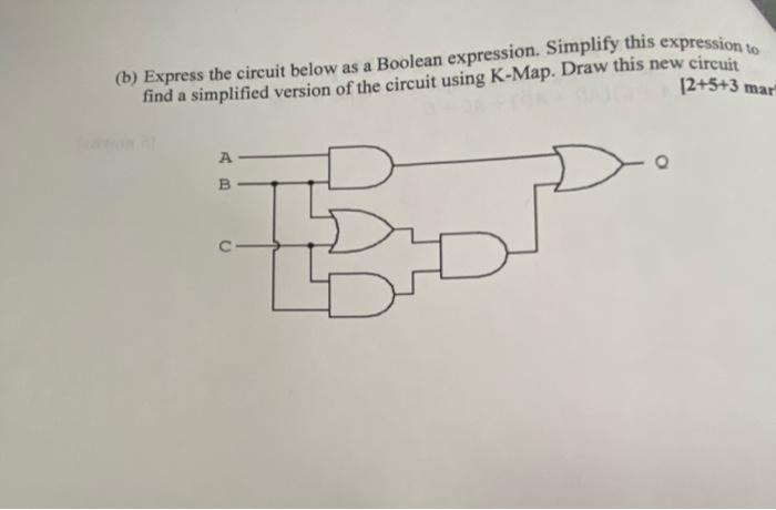 Solved (b) Express the circuit below as a Boolean | Chegg.com