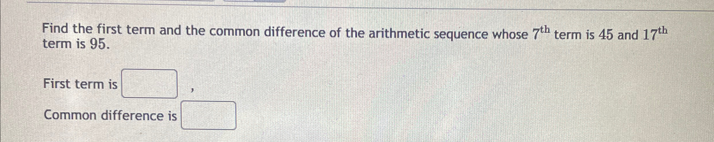 Solved Find the first term and the common difference of the | Chegg.com