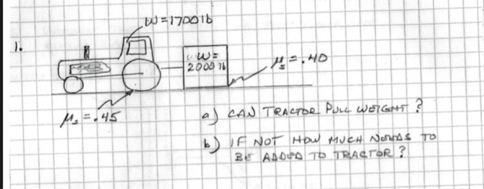 Solved part a. can the tractor pull the weight?part b. if | Chegg.com