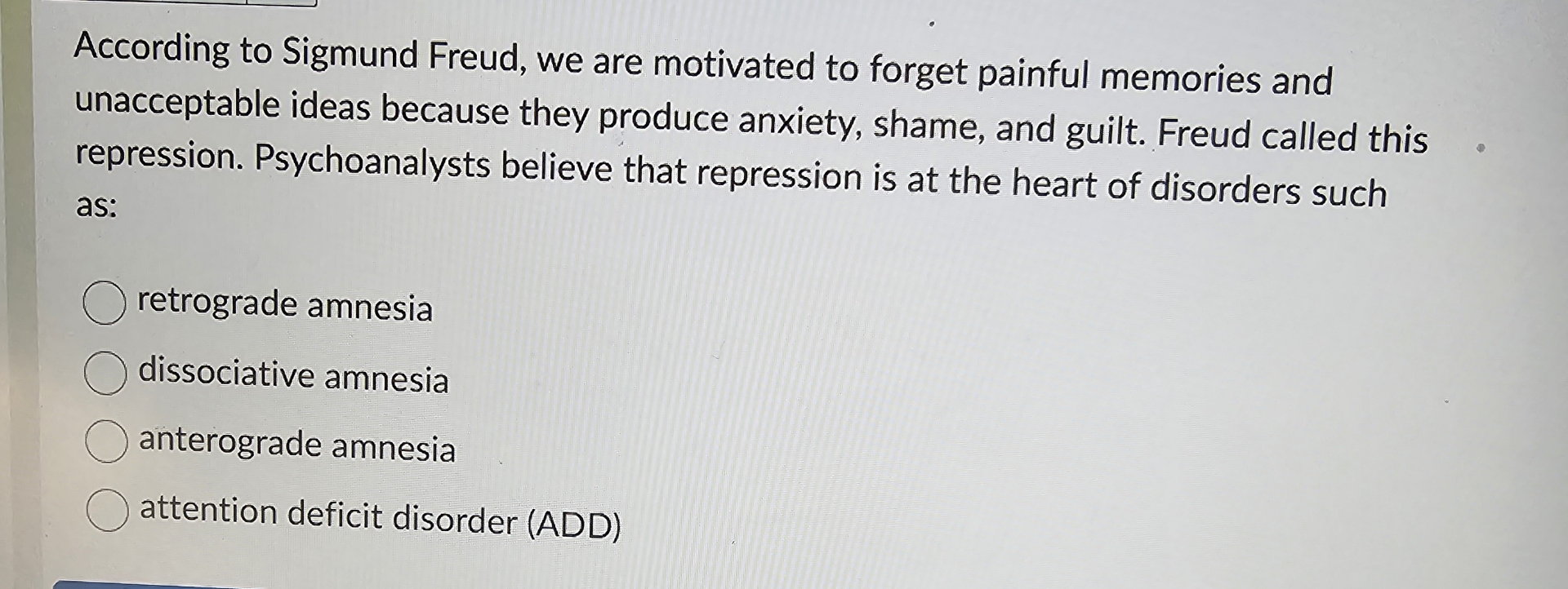 Solved According to Sigmund Freud, we are motivated to | Chegg.com