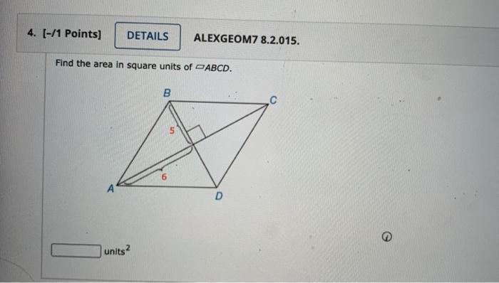 Solved 4. [-/1 Points) DETAILS ALEXGEOM7 8.2.015. Find the | Chegg.com Solved 4. [-/1 Points) DETAILS ALEXGEOM7 8.2.015. Find the | Chegg.com