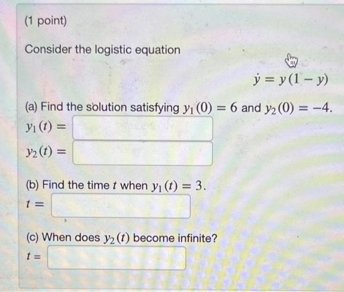 Solved Consider the logistic equation y˙=y(1−y) (a) Find the | Chegg.com