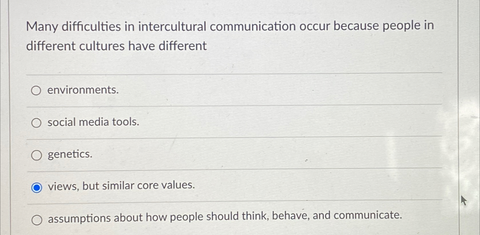 Solved Many difficulties in intercultural communication | Chegg.com