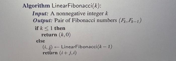 Solved i need to implement this Fibonacci with linear | Chegg.com