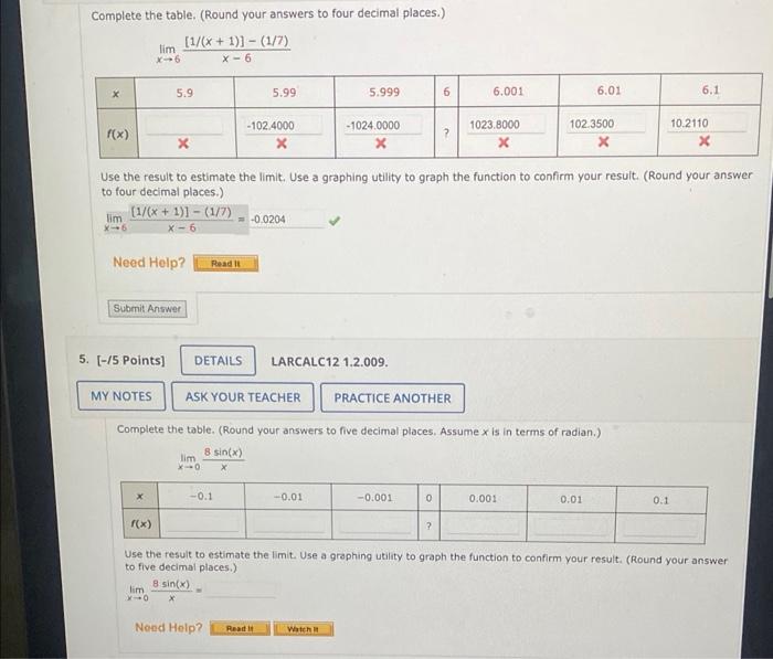 Solved Complete the table. (Round your answers to four | Chegg.com
