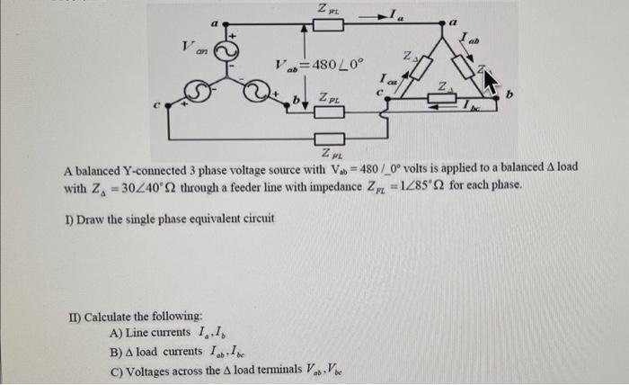 Solved A balanced Y-connected 3 phase voltage source with | Chegg.com