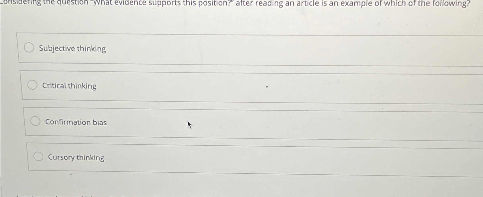 Solved considering the question "what evidence supports this | Chegg.com