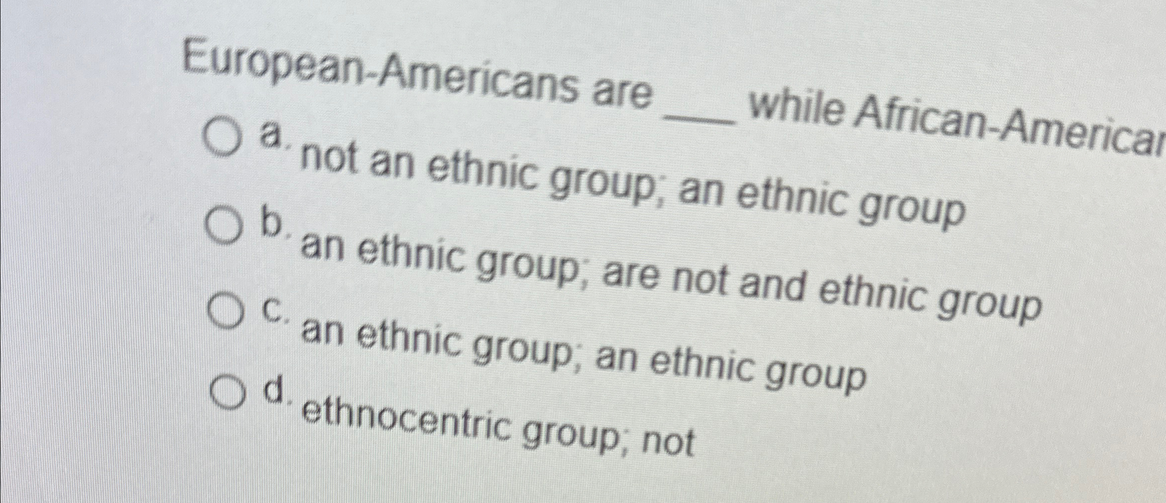 Solved European-Americans are q, ﻿while African-Americaa. | Chegg.com