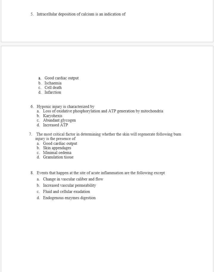 Solved 5. Intracellular deposition of calcium is an | Chegg.com