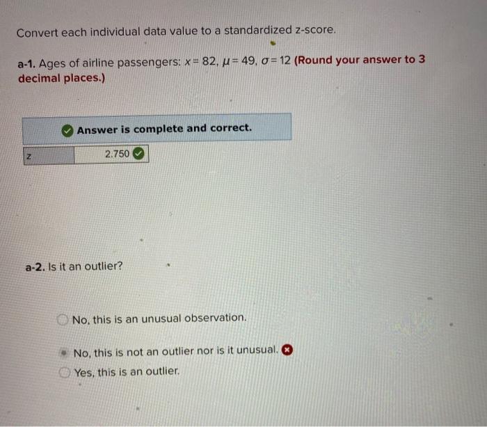 Solved Convert each individual data value to a standardized | Chegg.com