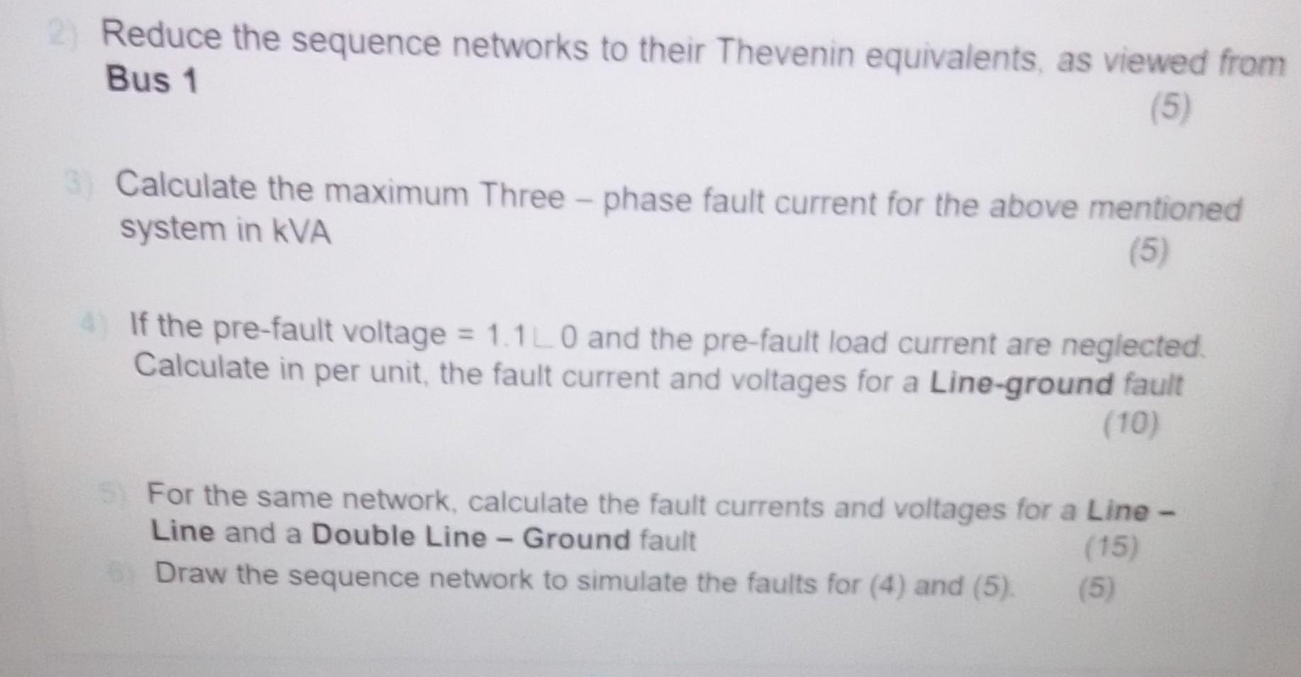 Reduce the sequence networks to their Thevenin | Chegg.com