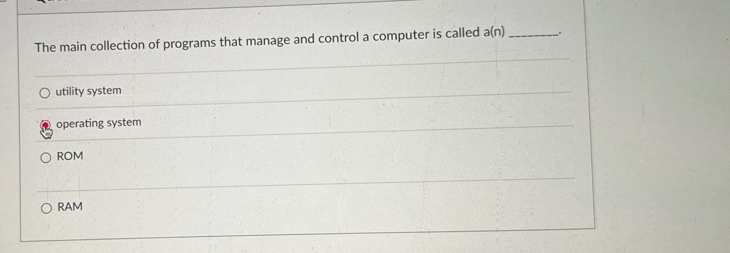 Solved The main collection of programs that manage and | Chegg.com