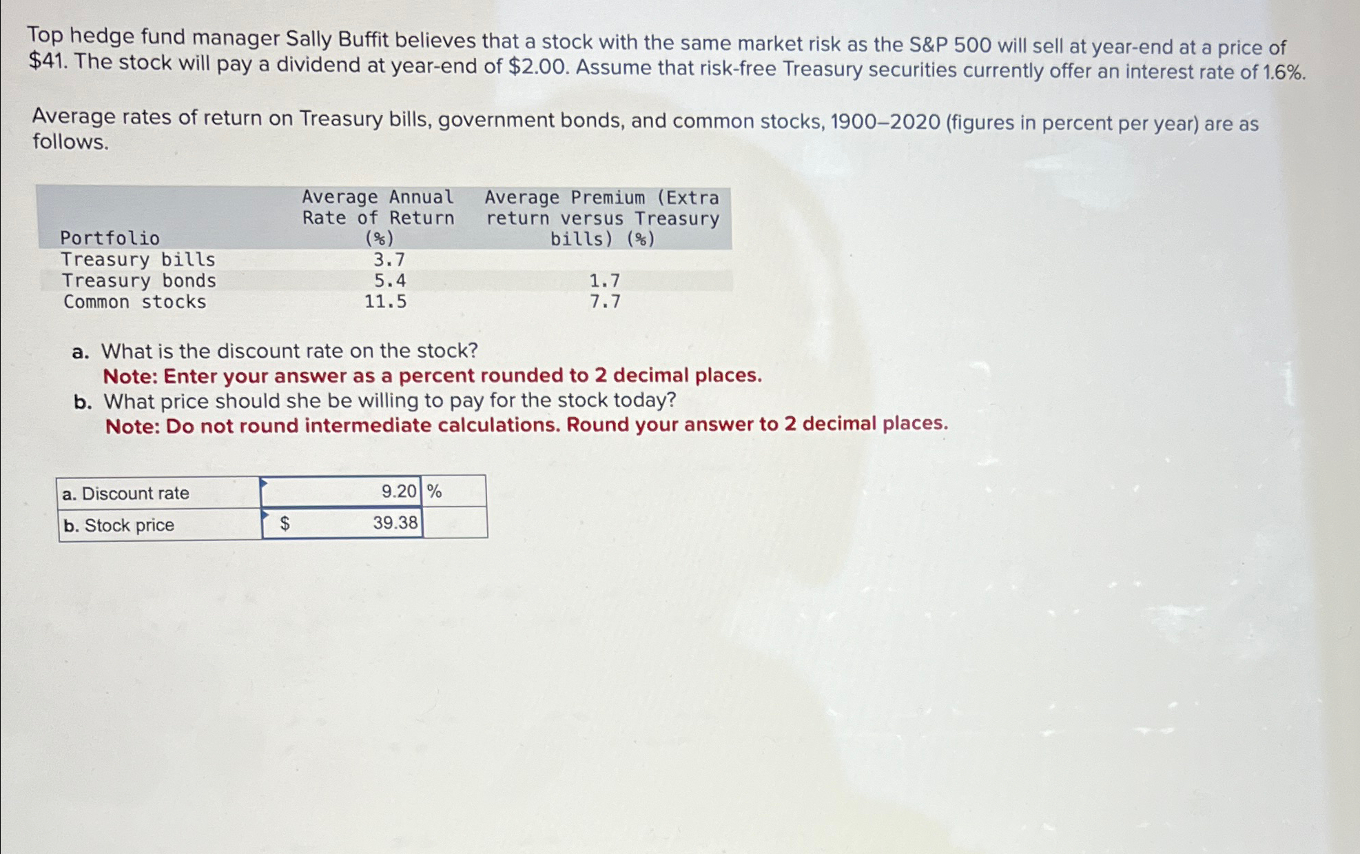 Solved Top hedge fund manager Sally Buffit believes that a | Chegg.com