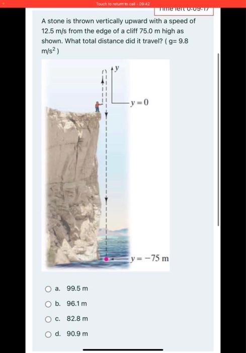 Solved A stone is thrown vertically upward with a speed of | Chegg.com