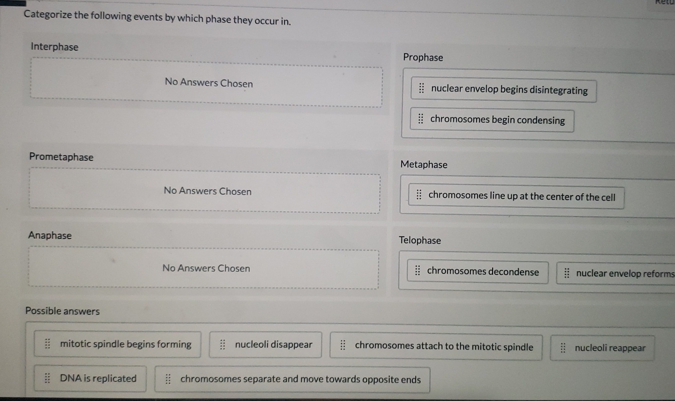 Solved Categorize the following events by which phase they | Chegg.com