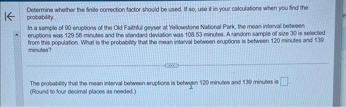 Solved Determine Whether The Finite Correction Factor Should