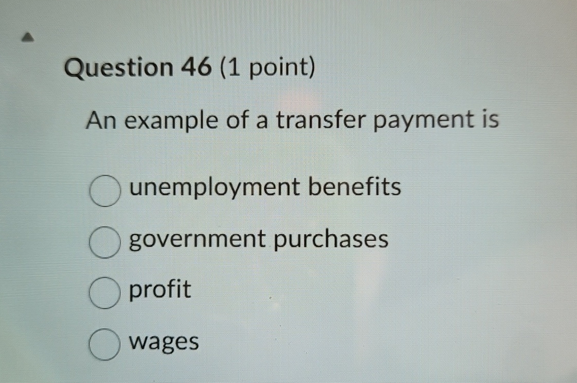 Solved Question 46 (1 point)An example of a transfer | Chegg.com Solved Question 46 (1 point)An example of a transfer | Chegg.com