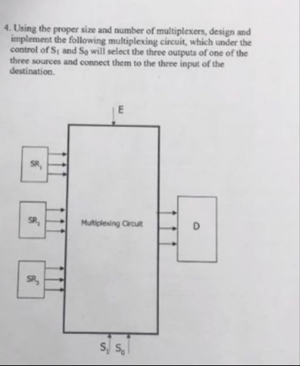 Solved Using the proper size and number of multiplexers, | Chegg.com
