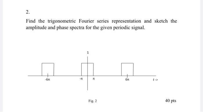 Solved Find the trigonometric Fourier series representation | Chegg.com