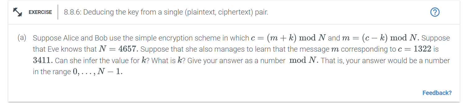 Solved (a) ﻿Suppose Alice and Bob use the simple encryption | Chegg.com