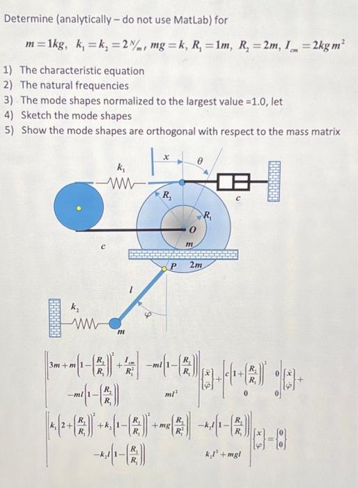 Solved Determine (analytically - do not use MatLab) for m=1 | Chegg.com