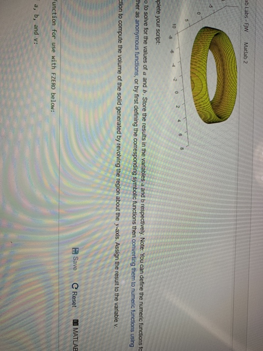 Matlab 2 e of a Solid of Revolution Using Cylindrical | Chegg.com