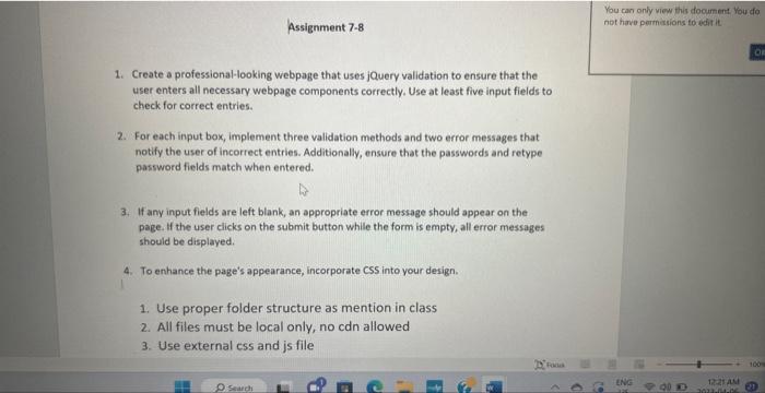 Solved You can only view this document You do Assignment 7-8 | Chegg.com