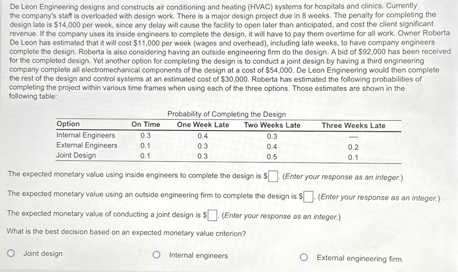 De Leon Engineering designs and constructs air | Chegg.com