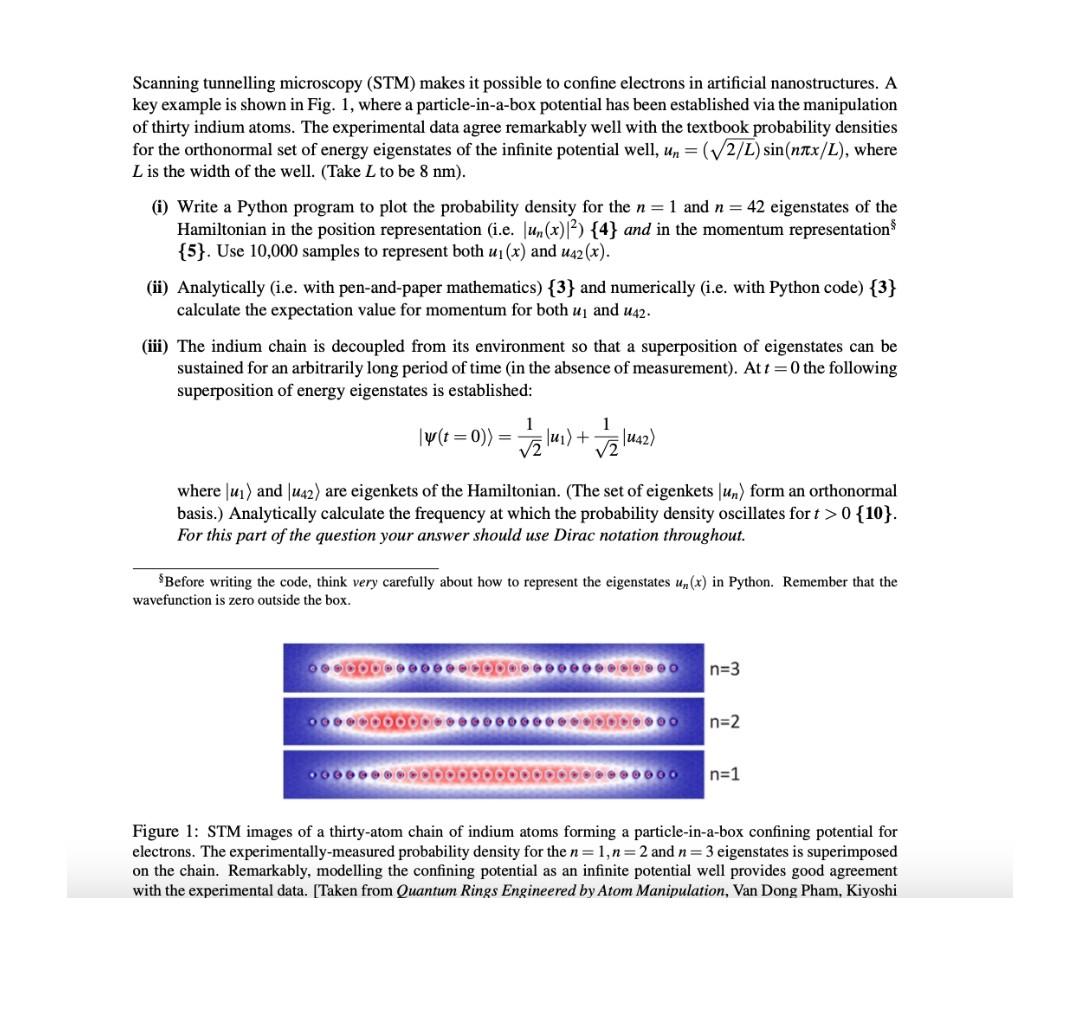 Solved Scanning tunnelling microscopy (STM) makes it | Chegg.com