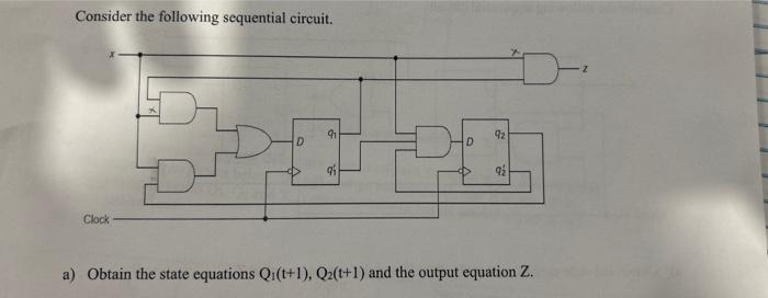 Solved Consider the following sequential circuit. a) Obtain | Chegg.com