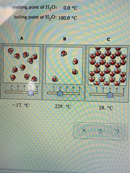 Solved melting point of H2O: 0.0°C boiling point of H2O: | Chegg.com