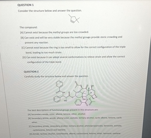 Solved QUESTION 1Consider the structure below and answer the | Chegg.com