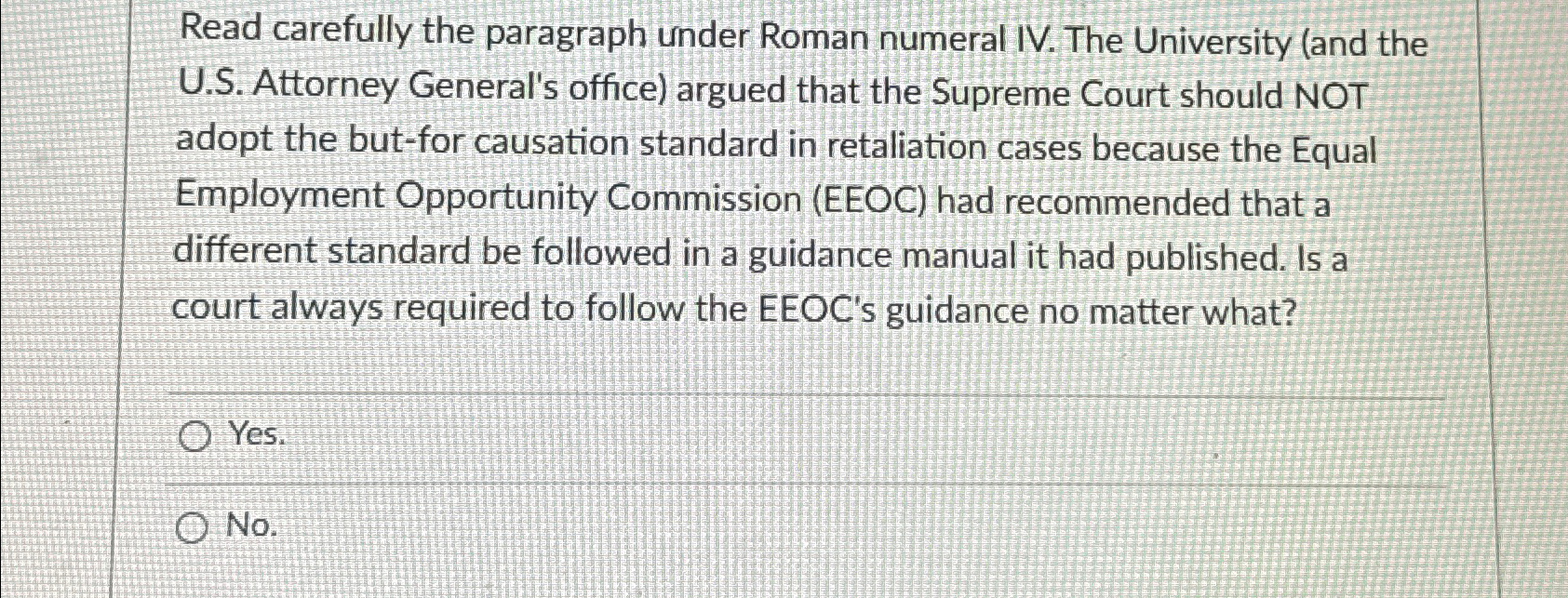 Solved Read carefully the paragraph under Roman numeral IV. | Chegg.com