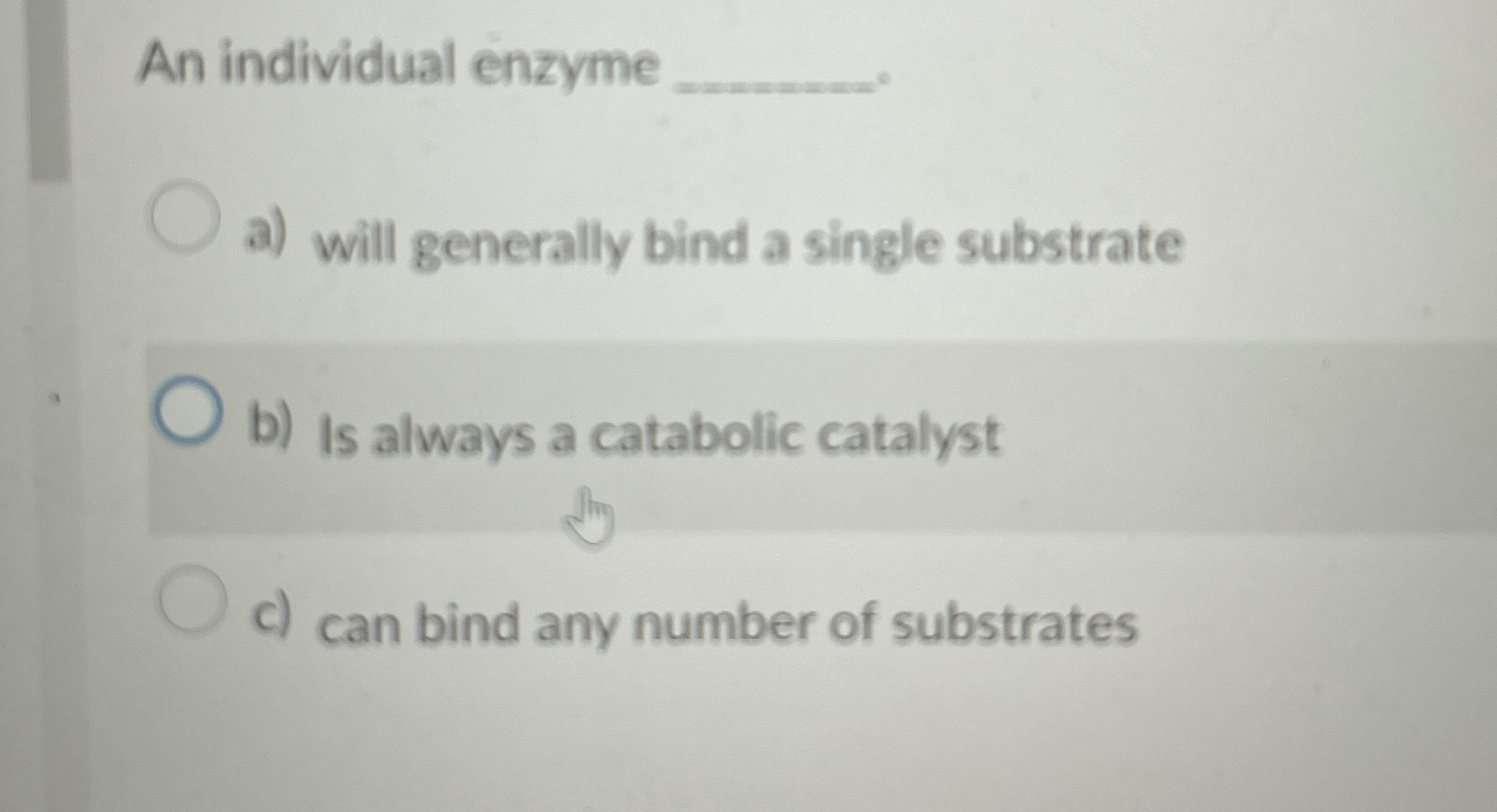 Solved An individual enzyme q,a) ﻿will generally bind a | Chegg.com