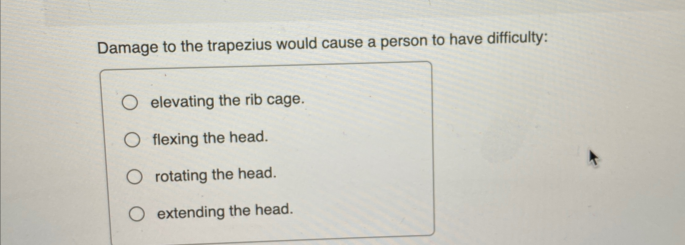 Solved Damage to the trapezius would cause a person to have | Chegg.com