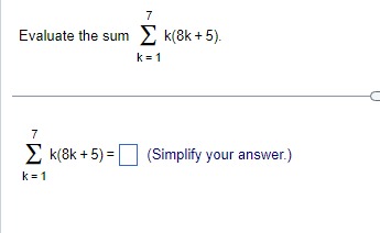 Solved Evaluate the sum | Chegg.com