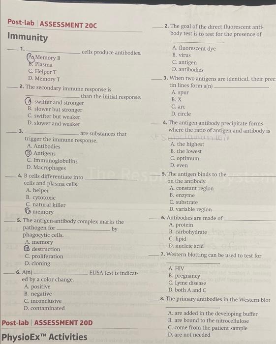Solved Post-lab ASSESSMENT 20C 2. The goal of the direct | Chegg.com