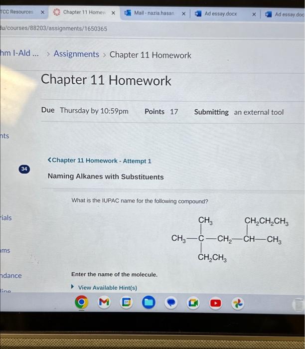 Solved TCC Resources X du/courses/88203/assignments/1650365 | Chegg.com
