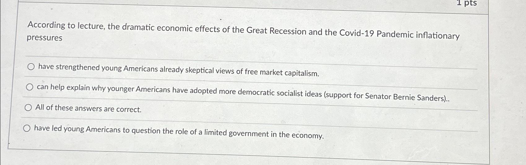 Solved According to lecture, the dramatic economic effects | Chegg.com