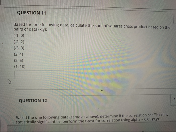 Solved QUESTION 11 Based the one following data, calculate | Chegg.com