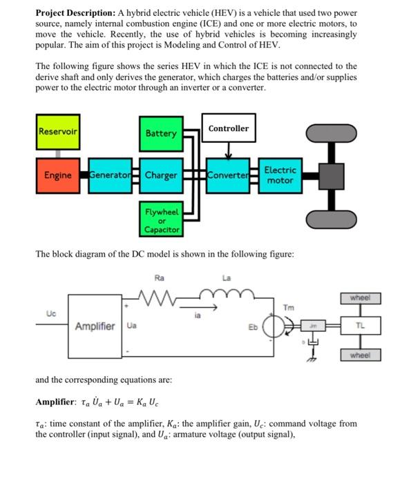 Solved Project Description: A hybrid electric vehicle (HEV) | Chegg.com