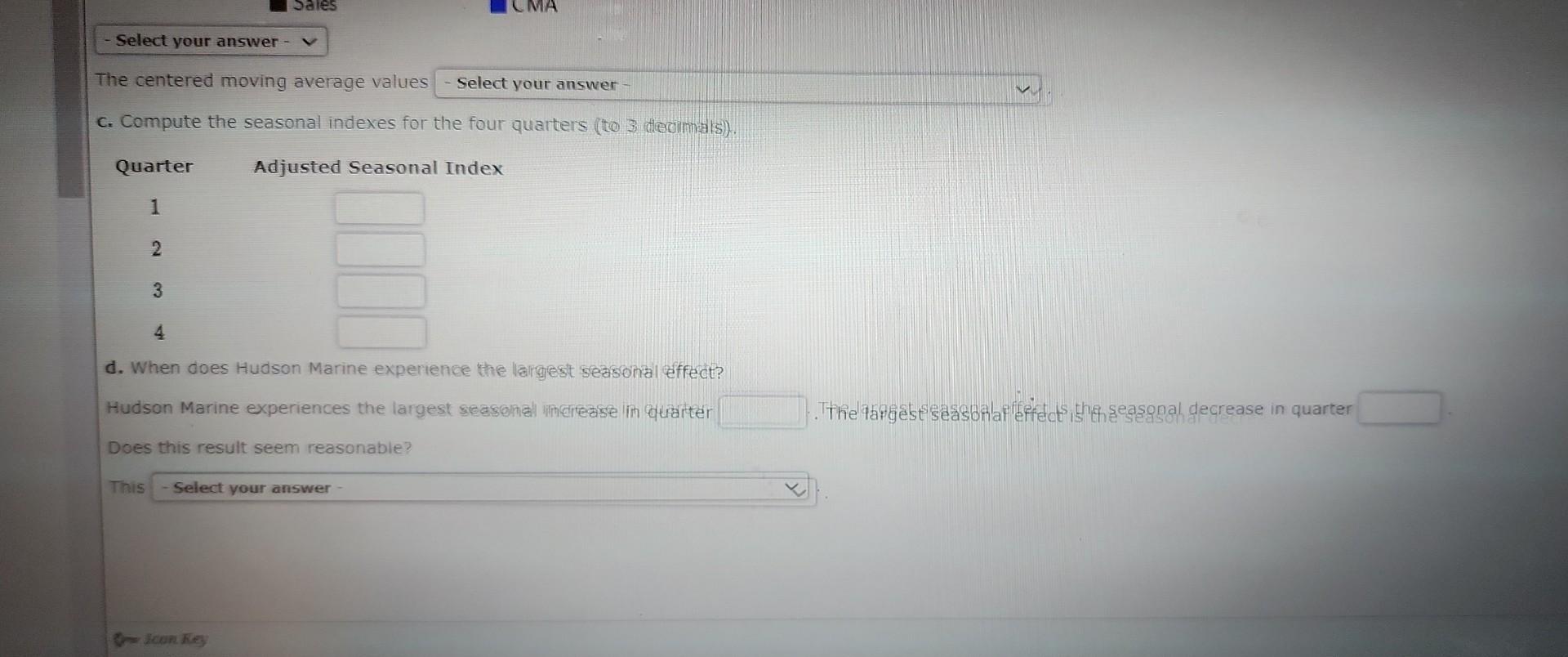 Solved a. Compute the centered moving average values | Chegg.com
