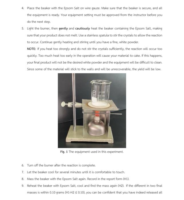 Solved Procedures 1. Set up the equipment as demonstrated in | Chegg.com