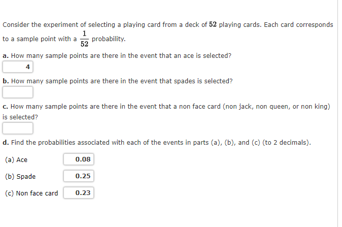Solved Consider the experiment of selecting a playing card | Chegg.com