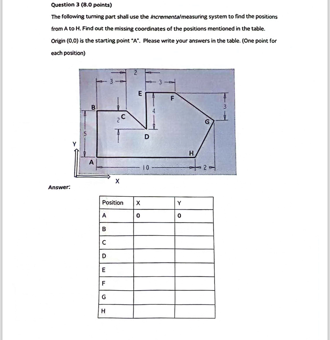 Solved Question 3 (8.0 ﻿points)The following turning part | Chegg.com