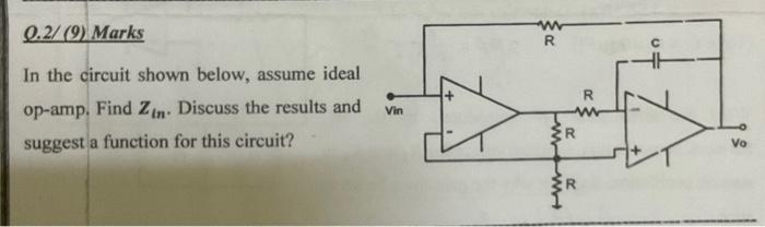 Solved Q.2/(9) Marks In the circuit shown below, assume | Chegg.com
