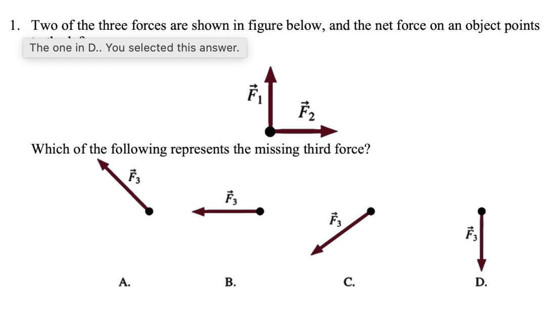 Solved Two of the three forces are shown in figure below, | Chegg.com