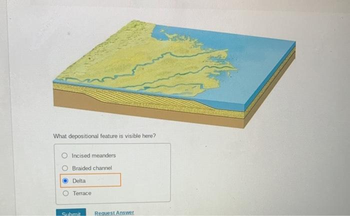 Solved What depositional feature is visible here? O Incised | Chegg.com