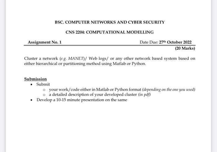 Solved BSC. COMPUTER NETWORKS AND CYBER SECURITY CNS 2204: | Chegg.com